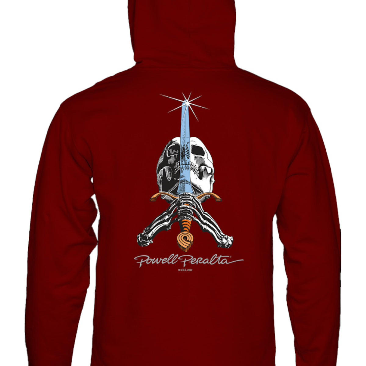 Skull & Sword Powell-Peralta Hoodie in garnet für Herren – TITUS